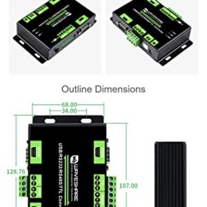 waveshare Industrial Isolated Multi-Bus Converter USB / RS232 / RS485 / TTL Communication Between Different Buses