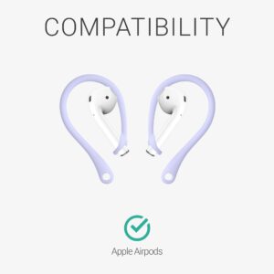 kwmobile Earbud Hooks Compatible with Apple Airpods 1/2 / 3 / Pro 1 / Pro 2 - Set of 2X Earphone Holders for Running - Light Lavender