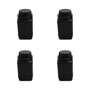 heyiarbeit 5pcs plastic lab chemical reagent bottle 500ml/17oz wide mouth sample sealing liquid/solid storage bottles black