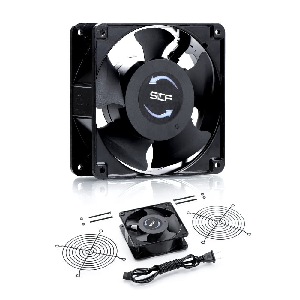 SCCCF AXIAL 12038, Quiet Muffin Fan, 110V 115V 120V AC 120mm x38mm Axial Cooling Fan Dual Ball for Electronic Equipment