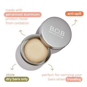 B.O.B BARS OVER BOTTLES Travel Tin Case | Shampoo and Conditioner Storage Container | Travel Size Tins & Soap Saver - 100% Zero Waste | Eco-friendly, Plastic-free | Aluminum | Recyclable | Silver