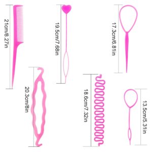 TCOTBE 2 Sets Topsy Tail Hair Accessories - DIY Braiding Tool Kit for Girls and Women, Updos, Ponytails, and French Braids