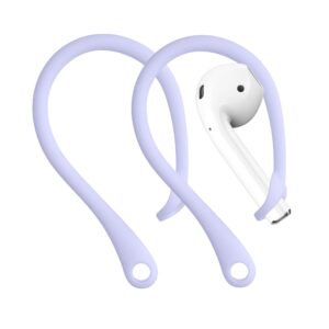 kwmobile earbud hooks compatible with apple airpods 1/2 / 3 / pro 1 / pro 2 - set of 2x earphone holders for running - light lavender