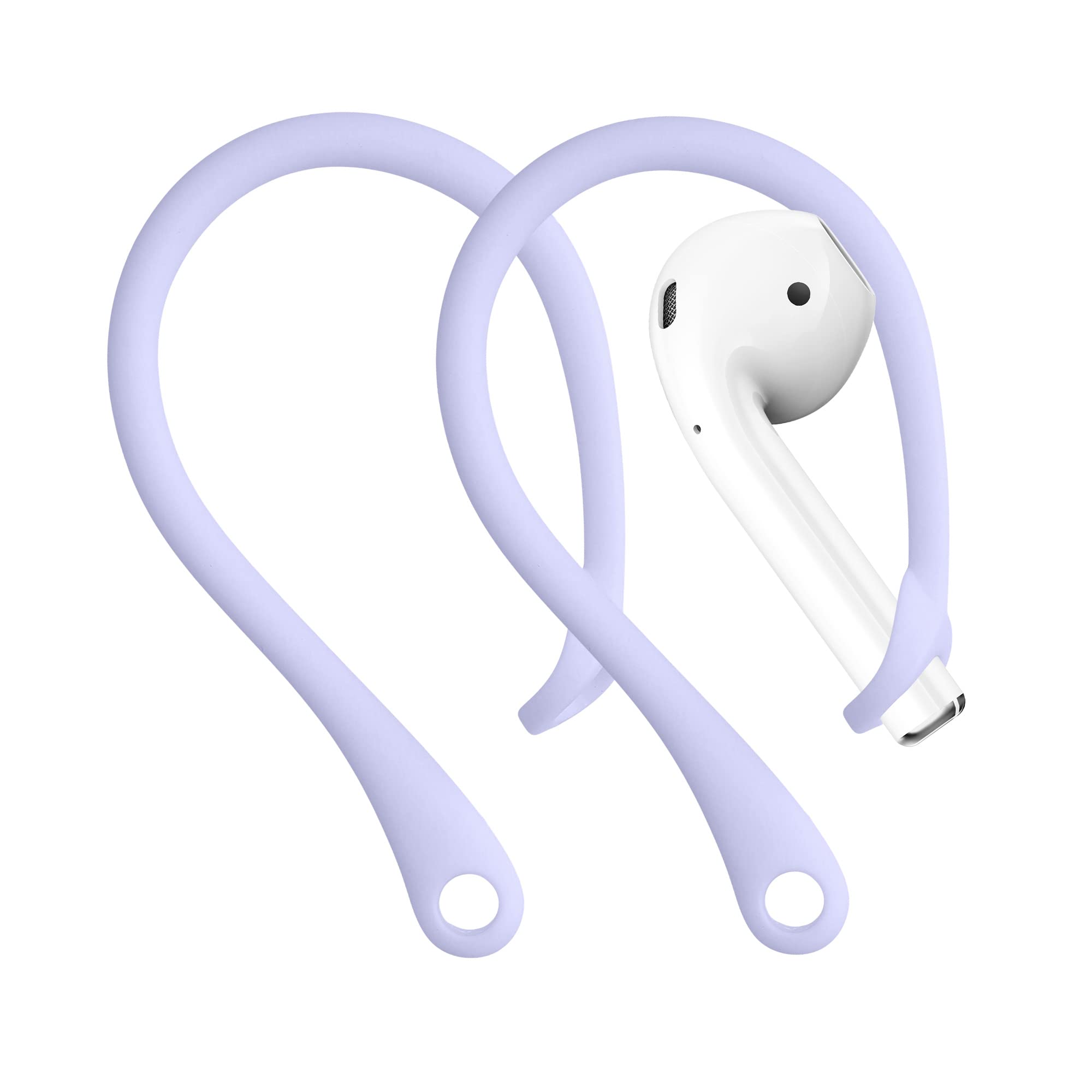 kwmobile Earbud Hooks Compatible with Apple Airpods 1/2 / 3 / Pro 1 / Pro 2 - Set of 2X Earphone Holders for Running - Light Lavender