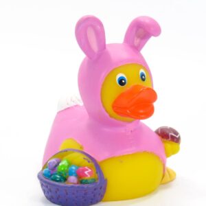 Easter Bunny Pink Rubber Duck Bath Toy | Weighted and Sealed | Safe for Children All Ages | 100's of Styles to Chose | Collect Them All | 3 x 3.5 x 3