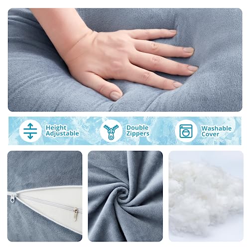 puredown® Pregnancy Pillow for Sleeping- C Shaped Full Body Maternity Pillow for Pregnant Women, Support for Back, HIPS, Legs, Removable and Washable Cover, 27" x 56" Inch Pillow, Navy Blue