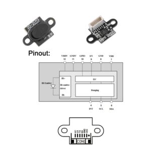 RCmall TF-LC02 Laser Lidar Range Finder Sensor 3cm~200cm Ranging Module with 6Pin Male Connector to Dupont Wire+CP2102 USB to TTL Serial Converter Module, Compatible with Arduino Smart Home Robot