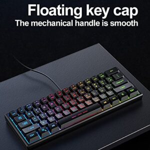 Byged PC Gaming Keyboards, Portable Backlight Keyboard 61 Keys USB Wired Keyboard PC Gaming Keyboard with Stable Non Slip Tripod, for Home Office Computer