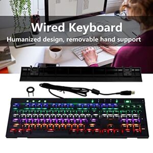 Byged PC Gaming Keyboards, USB Wired Keyboard Colorful RGB Backlit Gaming Keyboard Ergonomics Keyboards with Dual Injection Molding Process, for Computer Games(Black Shaft)