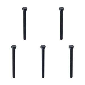 bettomshin m10x130mm hex screws bolts carbon steel fastener rustproof metric fully threaded replace bolt black 5pcs