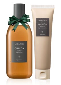 aromatica quinoa protein shampoo & hair treatment gift set – vegan hair care product with quinoa extract for color treated, damaged hair