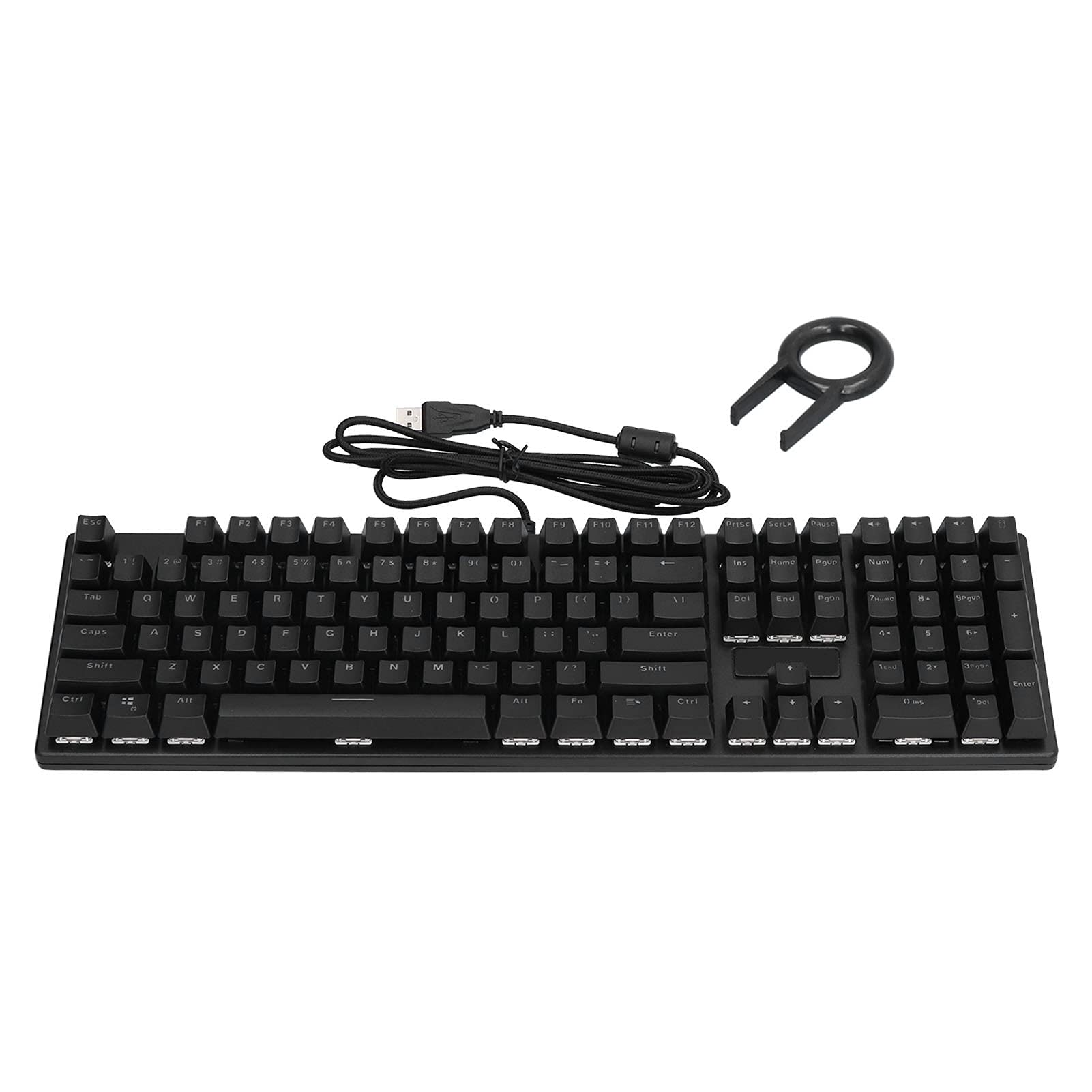 Byged USB Backlight Keyboards, 108 Keys RGB Backlit Keyboard Mechanical Computer Keyboard PC Gaming Keyboards with Stable Data Transmission, for Win System(Black Shaft)