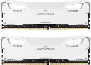 timetec pinnacle konduit 16gb kit(2x8gb) ddr4 3200mhz pc4-25600 cl16-18-18-38 xmp2.0 overclocking 1.35v compatible for amd and intel desktop gaming pc memory module ram - white