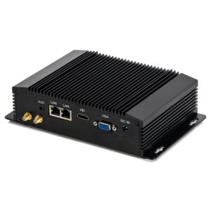 HUNSN Industrial Embedded PC, Fanless Mini Computer, IPC, I5 4200Y 4210Y 4202Y 4302Y, Windows 11 / Linux Ubuntu, IM08, VGA, HDMI, 2 x LAN, 2 x COM, 4 x USB3.0, 8G RAM, 512G SSD