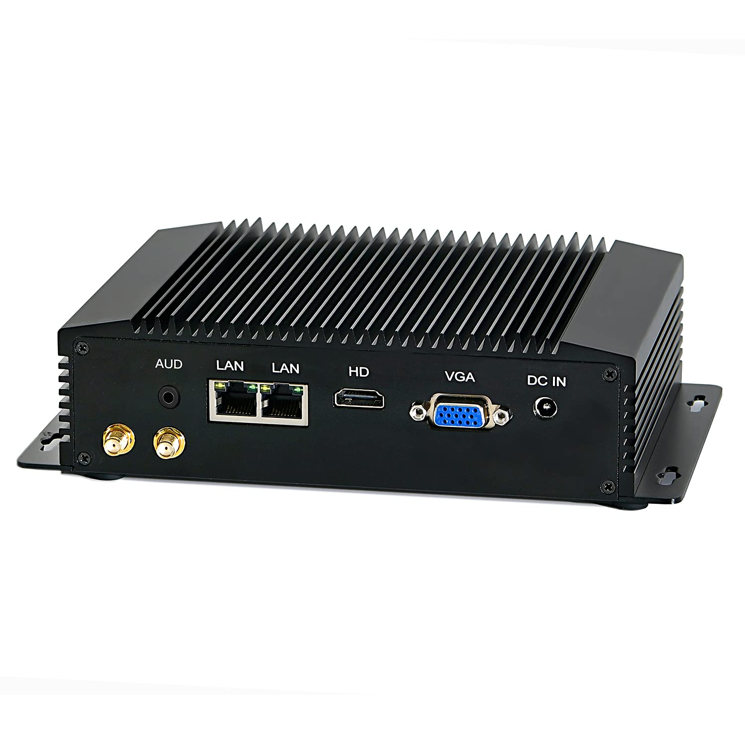 HUNSN Industrial Embedded PC, Fanless Mini Computer, IPC, I5 4200Y 4210Y 4202Y 4302Y, Windows 11 / Linux Ubuntu, IM08, VGA, HDMI, 2 x LAN, 2 x COM, 4 x USB3.0, 8G RAM, 512G SSD