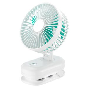 handfun desk fans small quiet, 70° oscillating 5000mah usb-c rechargeable battery operated fan clip on small table with 24h long lasting for travel/stroller/home/office/camping/treadmill/golf cart