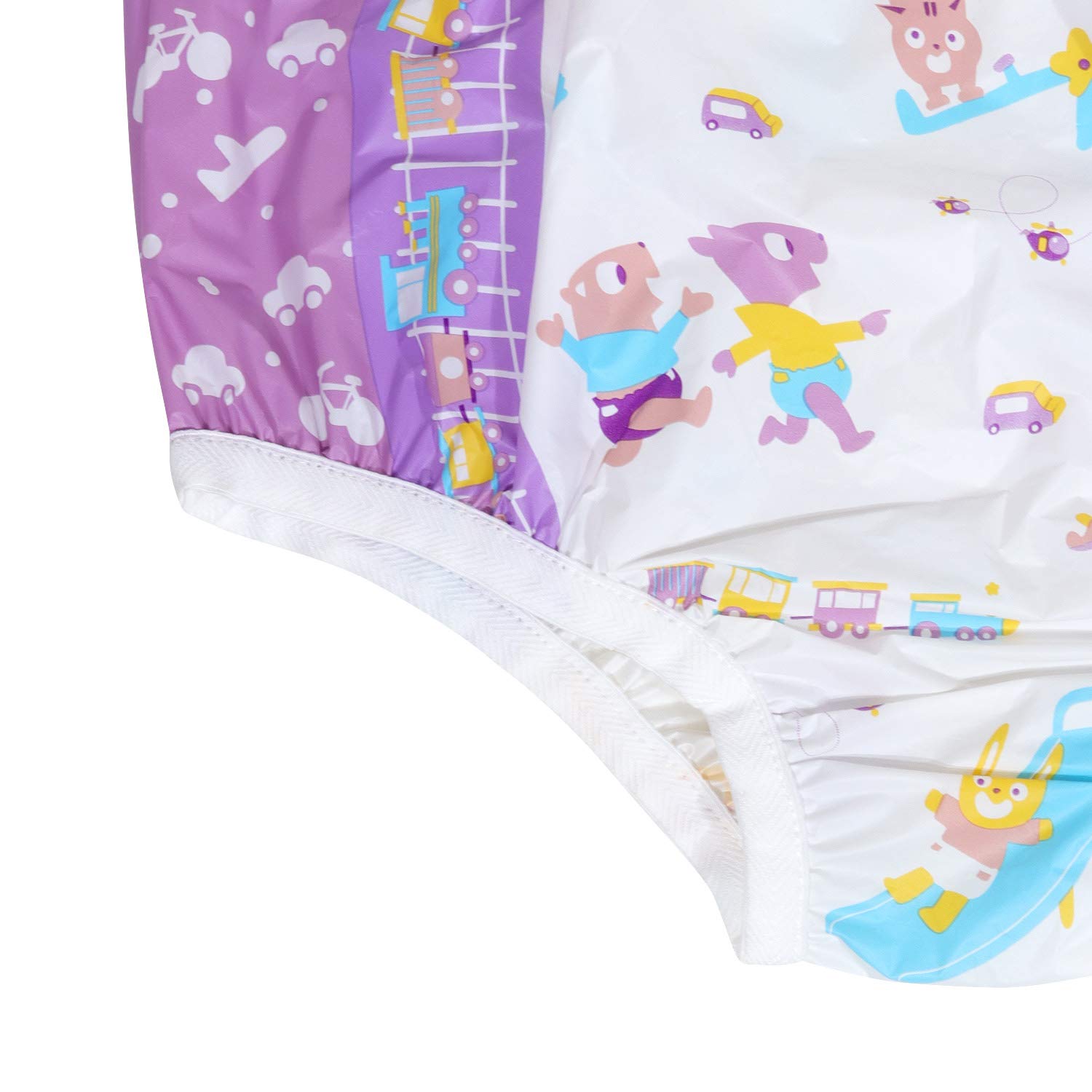 Adult Bbay Plastic Pants Adult Incontinence PVC Diaper Cover 2 Pieces (XL, Purple)