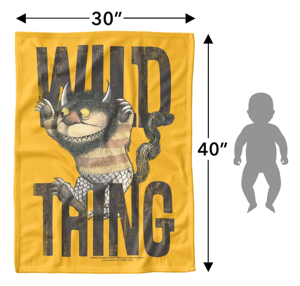 LOGOVISION Where The Wild Thing Lightweight Baby Blanket, 30"X40", Wild Thing Unisex for Infants Girls & Boys