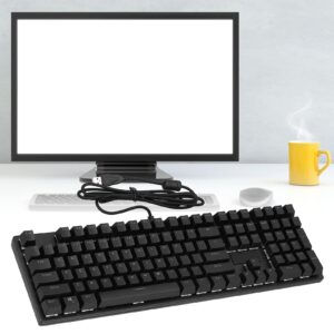 Byged USB Backlight Keyboards, 108 Keys RGB Backlit Keyboard Mechanical Computer Keyboard PC Gaming Keyboards with Stable Data Transmission, for Win System(Black Shaft)