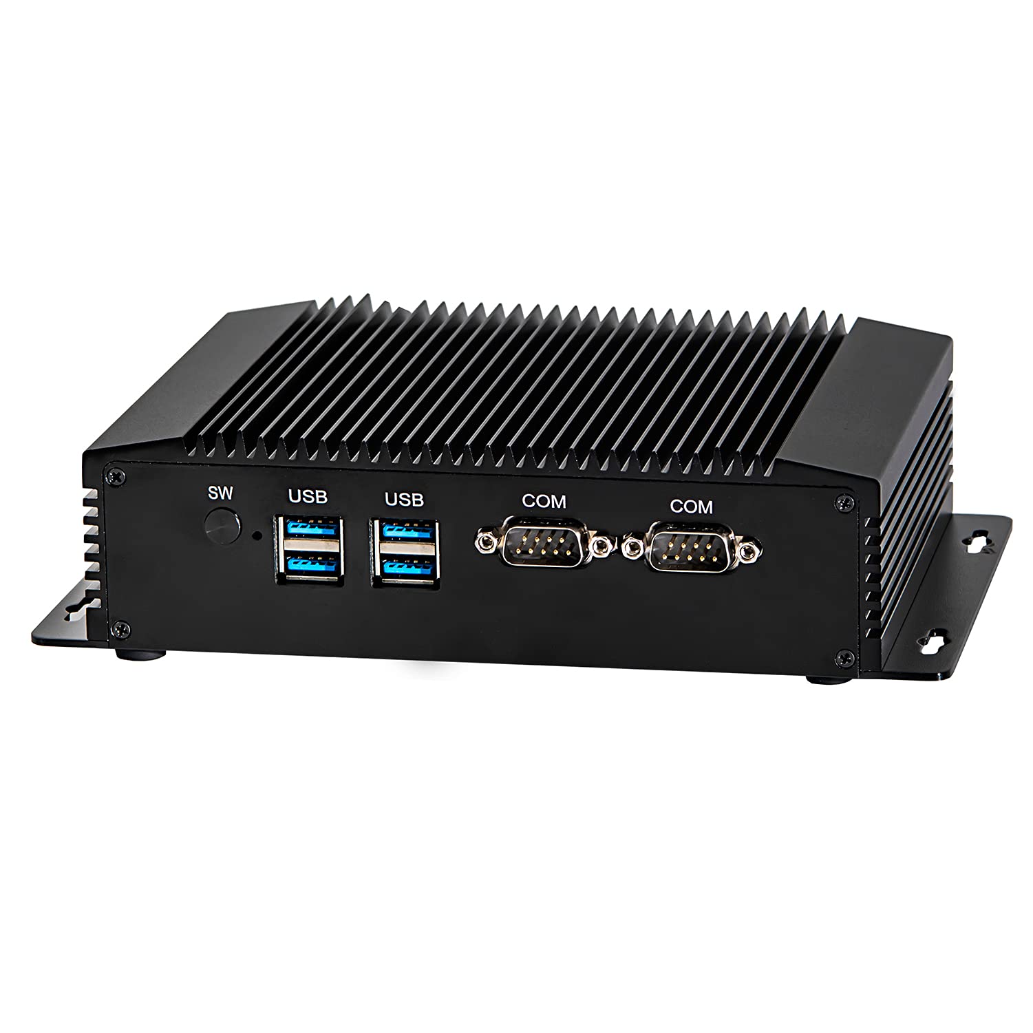 HUNSN Industrial Embedded PC, Fanless Mini Computer, IPC, I5 4200Y 4210Y 4202Y 4302Y, Windows 11 / Linux Ubuntu, IM08, VGA, HDMI, 2 x LAN, 2 x COM, 4 x USB3.0, 8G RAM, 512G SSD