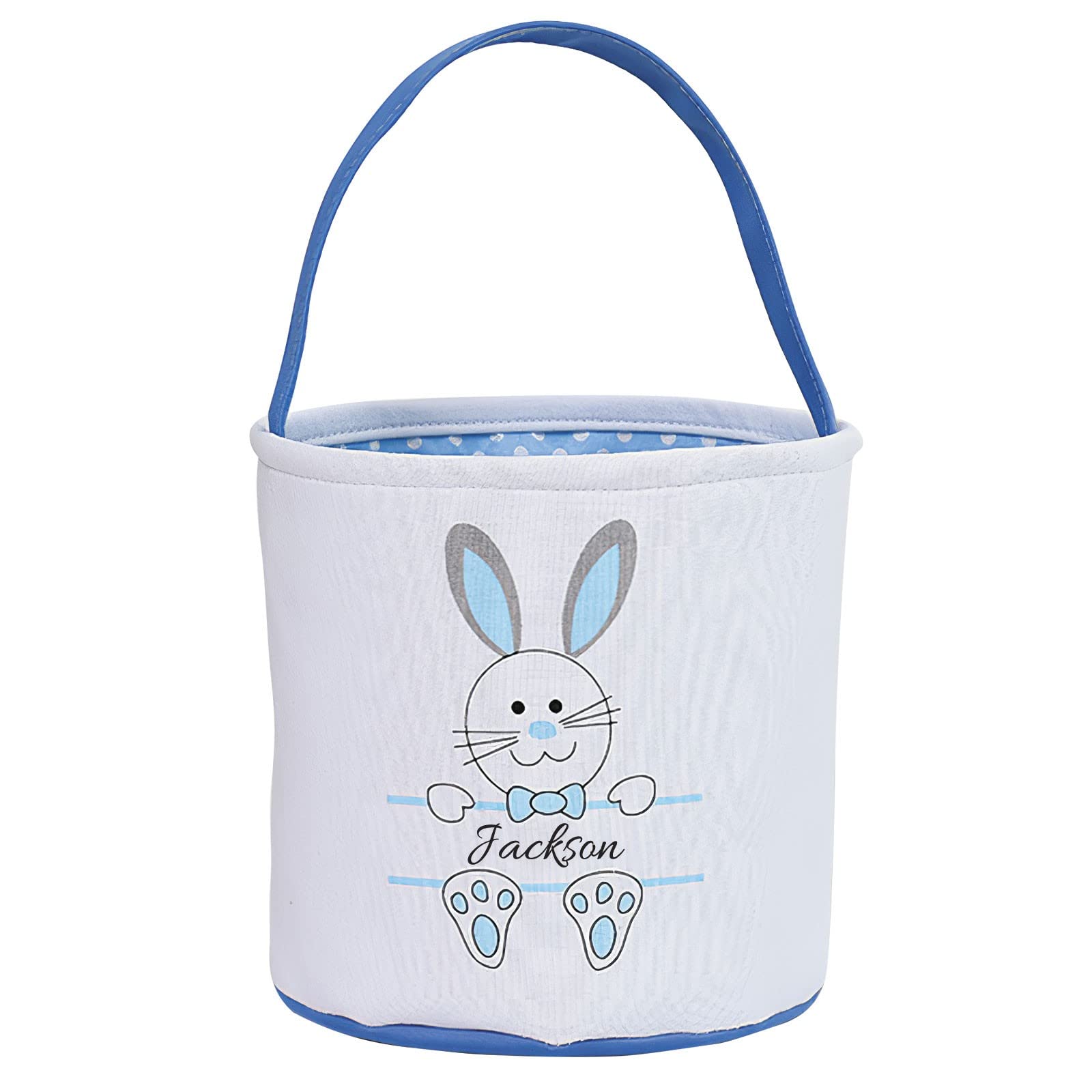 GosilenceWa Personalized Easter Basket for Girls Boys Kids with Name Large Custom Easter Baskets for Eggs Candy Gifts, blue, One Size