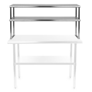 KPS Stainless Steel Double Overshelf for Prep Work Table 14" x 36" - NSF