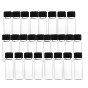 LabZhang 100 Pcs Glass Vials with Screw Caps, Small Liquid Sample Vial, Leak-Proof Vial (10ML, Clear)