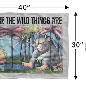 LOGOVISION Where The Wild Things are Lightweight Baby Blanket, 30"X40", Cover Art Unisex for Infants Girls & Boys