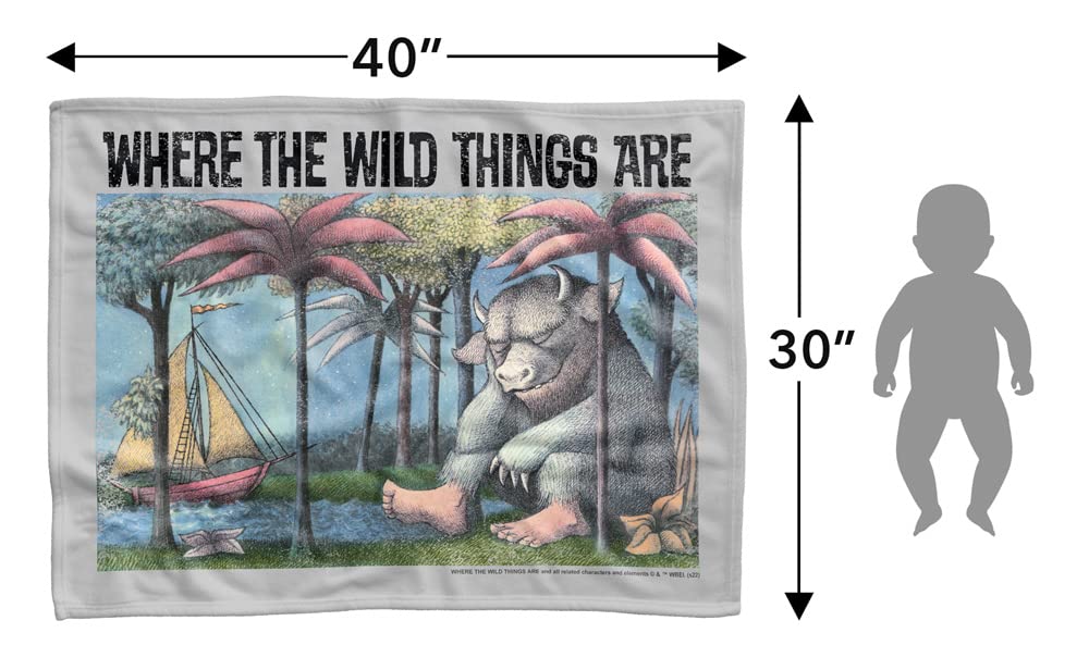 LOGOVISION Where The Wild Things are Lightweight Baby Blanket, 30"X40", Cover Art Unisex for Infants Girls & Boys