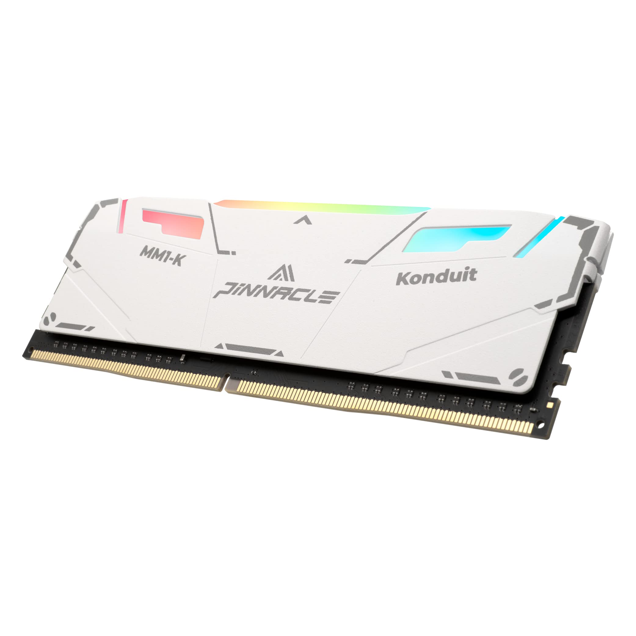 Timetec Pinnacle Konduit RGB DDR4 3200MHz PC4-25600 CL16-18-18-38 XMP2.0 Overclocking 1.35V Compatible for AMD and Intel Desktop Gaming PC Memory Module RAM (RGB White, 16GB KIT(2x8GB))