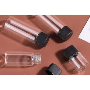 LabZhang 100 Pcs Glass Vials with Screw Caps, Small Liquid Sample Vial, Leak-Proof Vial (10ML, Clear)