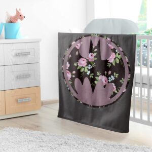 LOGOVISION Batman Lightweight Baby Blanket, 30"X40", Bats of Floral Unisex for Infants Girls & Boys