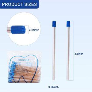 Annhua Saliva Ejectors Disposable Dental Suction Tips Pack of 100, Evacuation Suction Tips Saliva Aspirator Tube Clear with Blue Tips