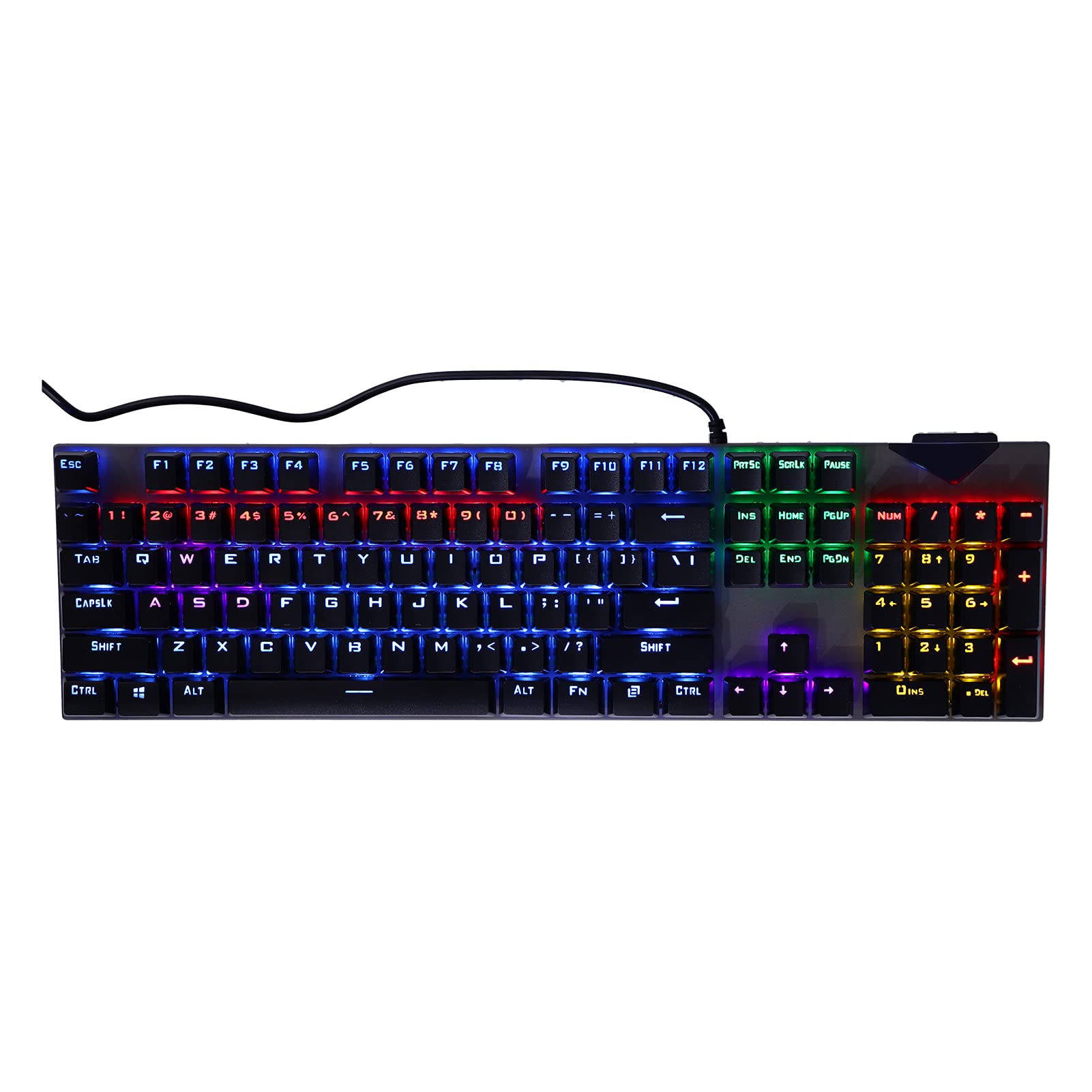 Byged PC Gaming Keyboard RGB, 104 Keys USB Keyboard Metal Gaming Keyboard Backlight Wired Keyboard with Long Service Life, for PC Gamers