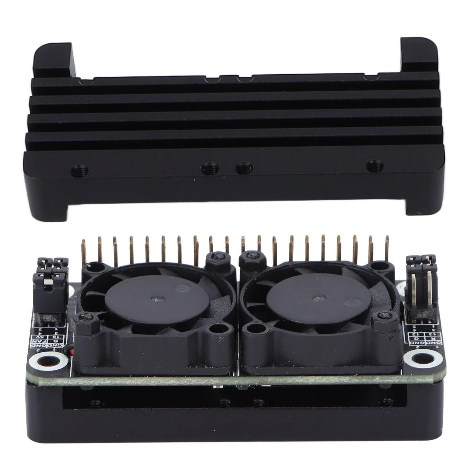 Aluminium Alloy Case Kit for Raspberry Pi Zero 2 W, Dual Fans, Radiator Shell with Heatsink and RGB LED Light