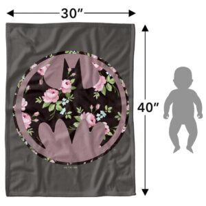 LOGOVISION Batman Lightweight Baby Blanket, 30"X40", Bats of Floral Unisex for Infants Girls & Boys