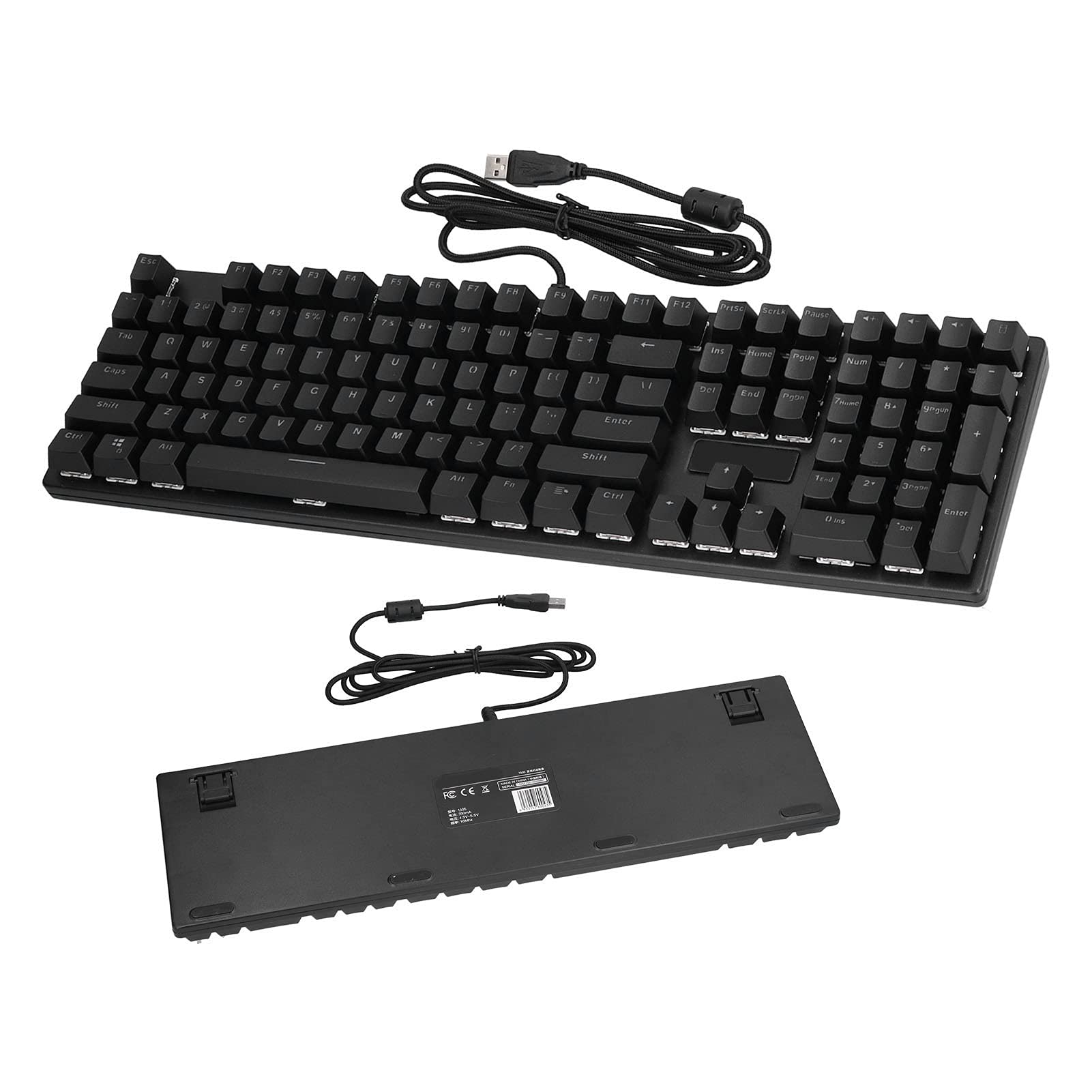 Byged USB Backlight Keyboards, 108 Keys RGB Backlit Keyboard Mechanical Computer Keyboard PC Gaming Keyboards with Stable Data Transmission, for Win System(Black Shaft)