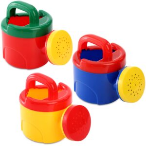 nicunom 3 pack plastic watering cans for kids, sand and beach toy watering can toys kid garden water can children sprayer water cans kid sprinkler bath cans boy girl toy gift