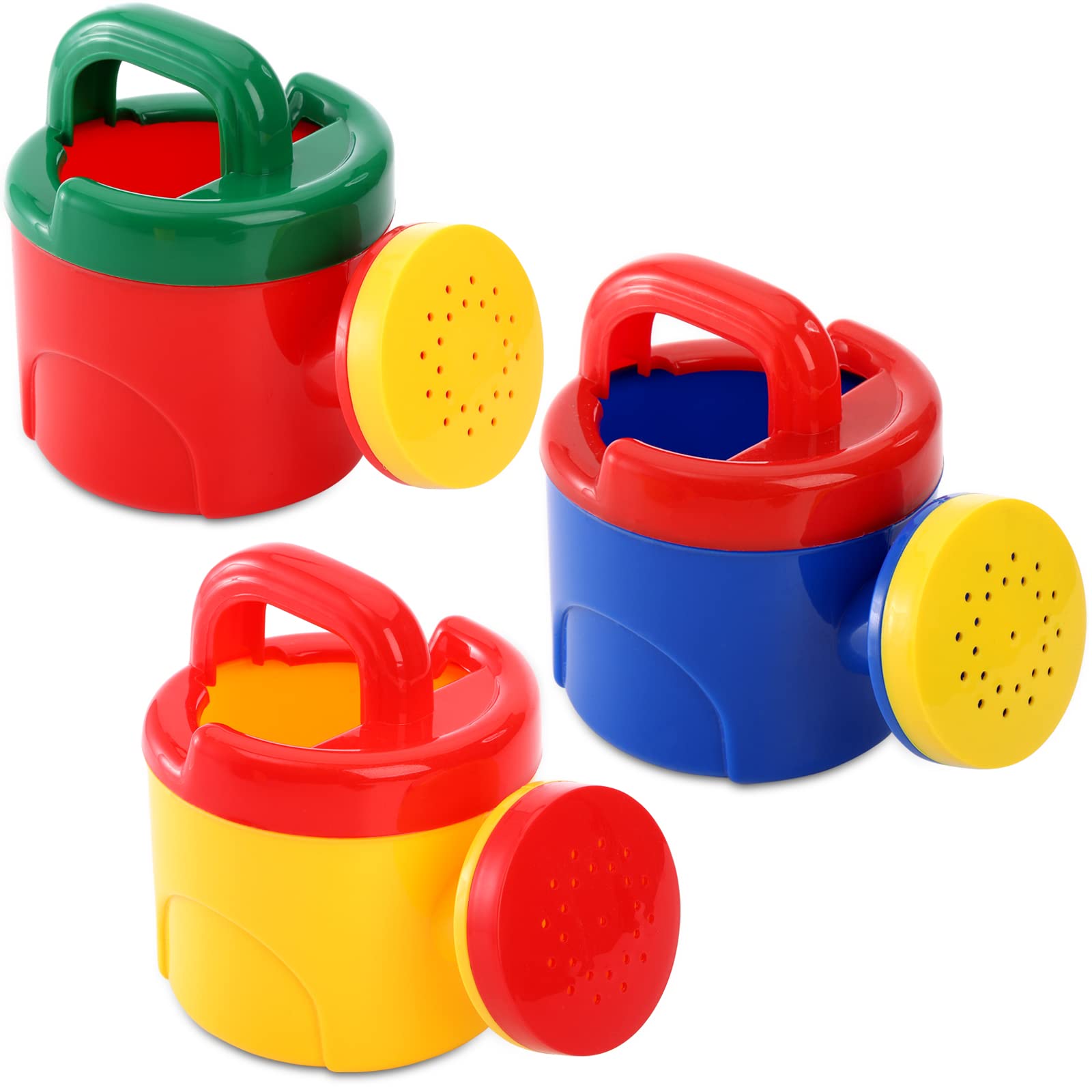 Nicunom 3 Pack Plastic Watering Cans for Kids, Sand and Beach Toy Watering Can Toys Kid Garden Water Can Children Sprayer Water Cans Kid Sprinkler Bath Cans Boy Girl Toy Gift