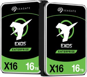 seagate 16tb hdd exos x16 7200 rpm 512e/4kn sata 6gb/s 256mb cache 3.5-inch enterprise hard drive (st16000nm001g) 2 pack (renewed)