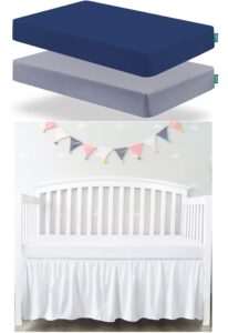 crib sheets & crib bed skirt white ruffled