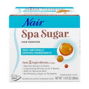 nair spa sugar wax hair remover kit, 11.8 oz container