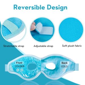 2PCS Gel Eye Mask, Cold Compress Gel Beads Eye Mask, Reusable Cooling Ice Mask for for Puffy Eyes, Dark Circles, Headaches, Migraine, Stress Relief