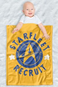 logovision star trek lightweight baby blanket, 30"x40", recruit stamped unisex for infants girls & boys