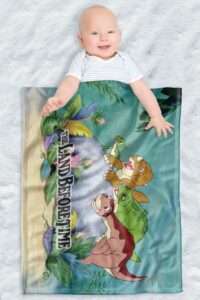 logovision land before time lightweight baby blanket, 30"x40", littlefoot & friends unisex for infants girls & boys