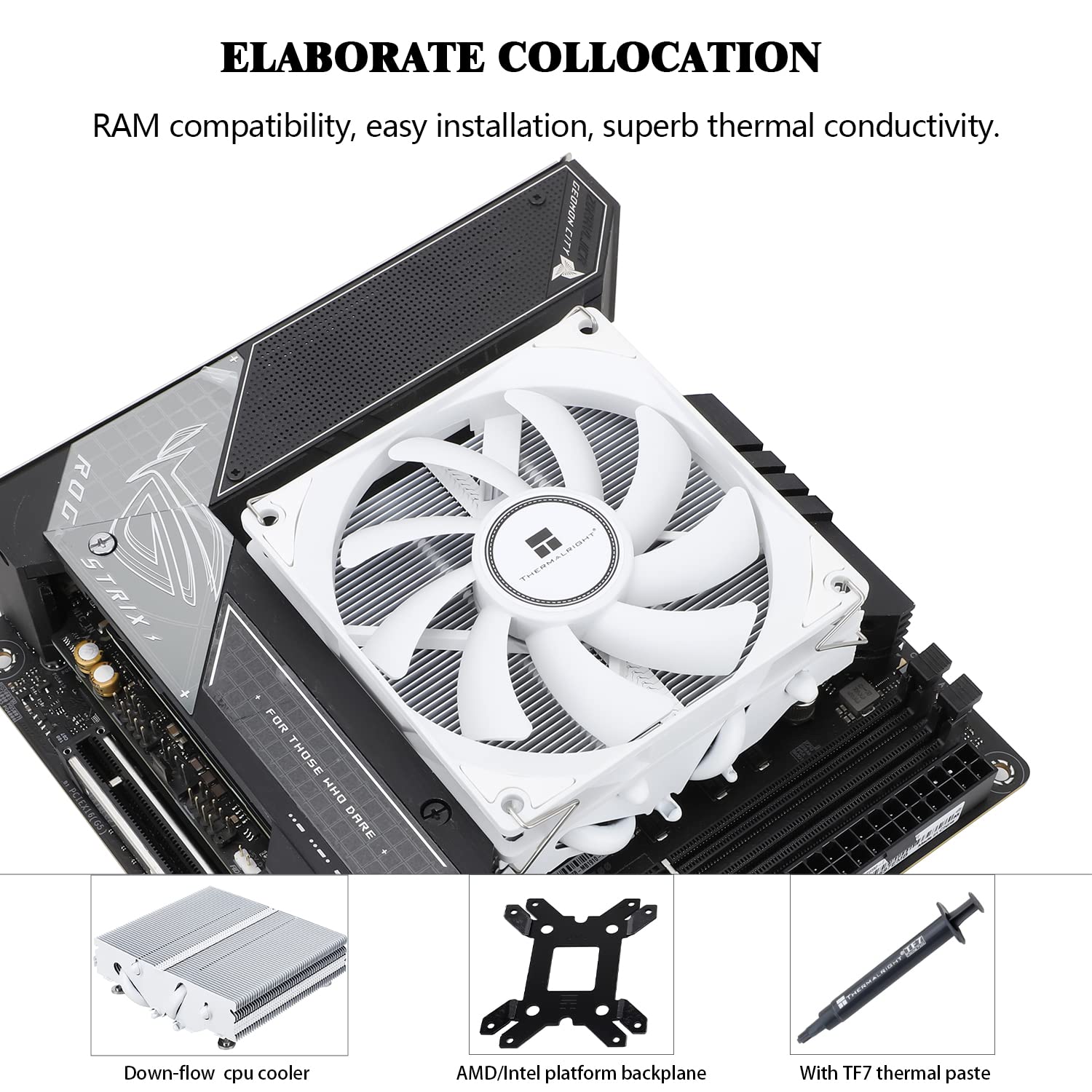 Thermalright AXP90 X47 White Low Profile CPU Air Cooler, 47mm Height, TL-9015W Slim PWM CPU Fan, AGHP Technology, Computer ITX Heatsink Cooler, for AMD:AM4 AM5/Intel 1150/1151/1200/1700