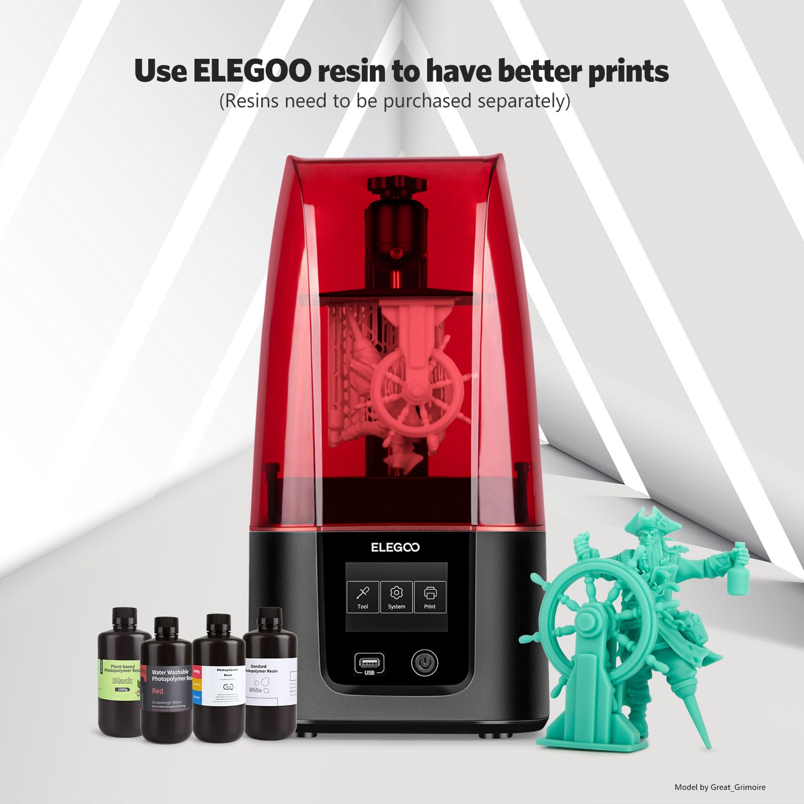 ELEGOO Mars 3 Resin 3D Printer and ELEGOO Mercury Plus 2.0 Wash and Cure Station