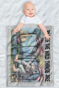 logovision where the wild things are lightweight baby blanket, 30"x40", cover art unisex for infants girls & boys