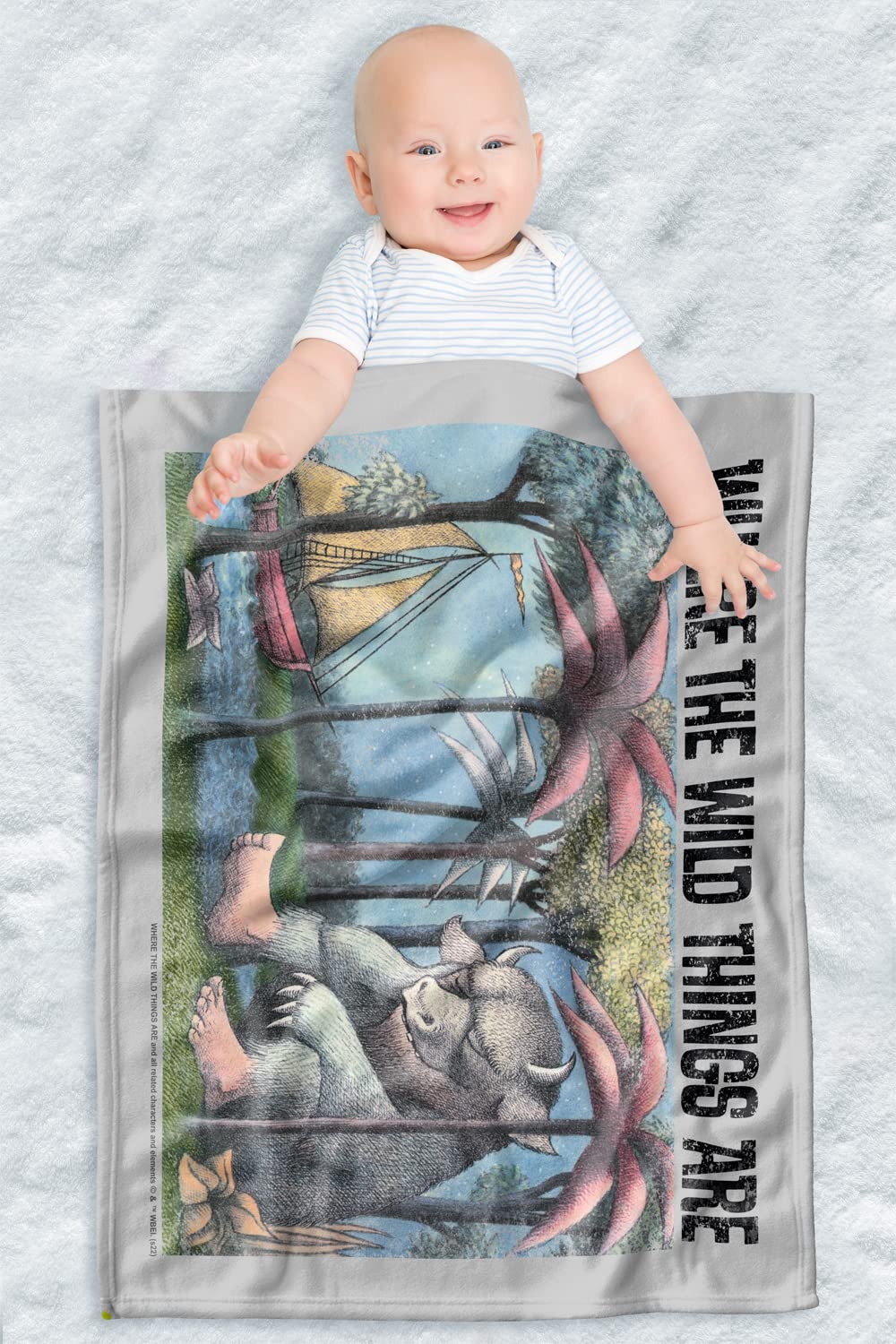 LOGOVISION Where The Wild Things are Lightweight Baby Blanket, 30"X40", Cover Art Unisex for Infants Girls & Boys