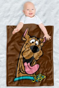 logovision scooby doo lightweight baby blanket, 30"x40", scooby happy unisex for infants girls & boys